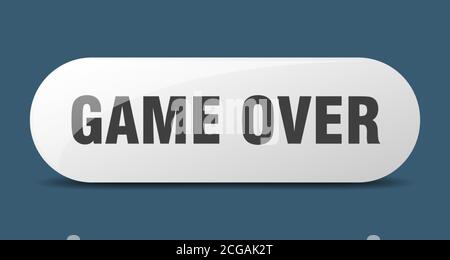 game over button. rounded glass sign. sticker. banner Stock Vector ...