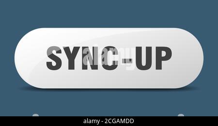 sync-up button. rounded glass sign. sticker. banner Stock Vector Image ...