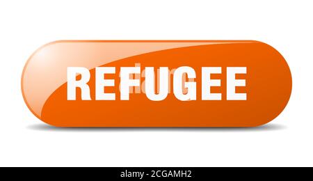 refugee button. rounded glass sign. sticker. banner Stock Vector Image ...