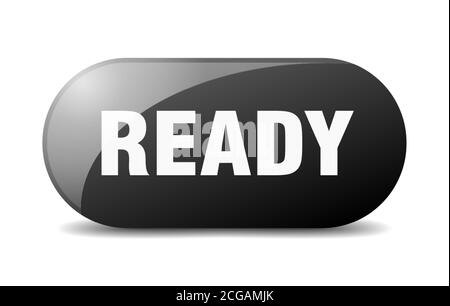 ready button. rounded glass sign. sticker. banner Stock Vector Image ...
