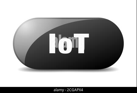 iot button. rounded glass sign. sticker. banner Stock Vector Image ...