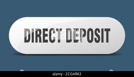 direct deposit button. rounded glass sign. sticker. banner Stock Vector ...