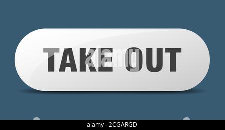 take out button. rounded glass sign. sticker. banner Stock Vector Image ...