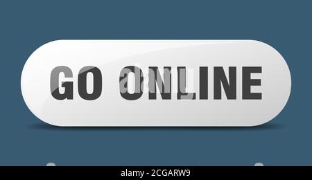 go online button. rounded glass sign. sticker. banner Stock Vector ...