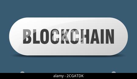 blockchain button. rounded glass sign. sticker. banner Stock Vector ...