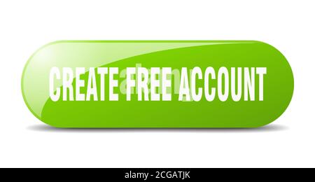 create free account button. rounded glass sign. sticker. banner Stock ...