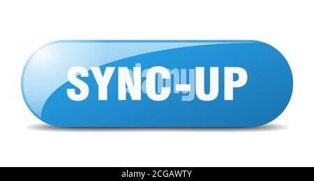 sync-up button. rounded glass sign. sticker. banner Stock Vector Image ...