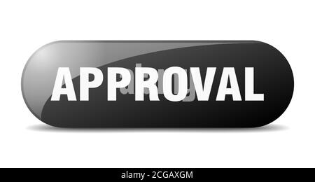 approval button. rounded glass sign. sticker. banner Stock Vector Image ...