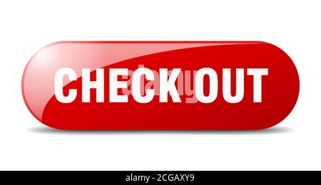 check out button. rounded glass sign. sticker. banner Stock Vector ...