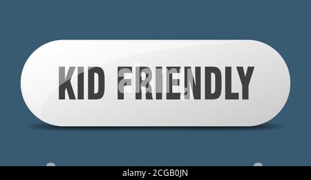 kid friendly button. rounded glass sign. sticker. banner Stock Vector ...