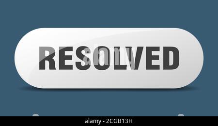 resolved button. rounded glass sign. sticker. banner Stock Vector Image ...
