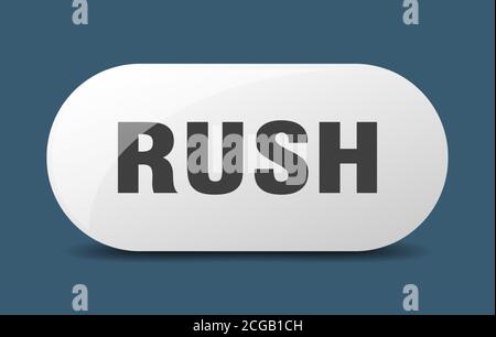 rush button. rounded glass sign. sticker. banner Stock Vector Image ...
