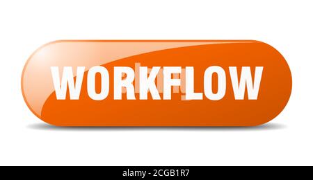 workflow button. rounded glass sign. sticker. banner Stock Vector Image ...