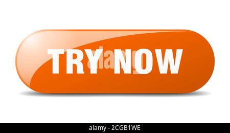 try now button. rounded glass sign. sticker. banner Stock Vector Image ...