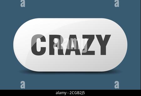 crazy button. rounded glass sign. sticker. banner Stock Vector Image ...