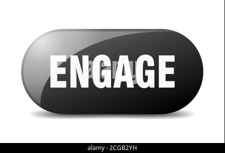 engage button. rounded glass sign. sticker. banner Stock Vector Image ...
