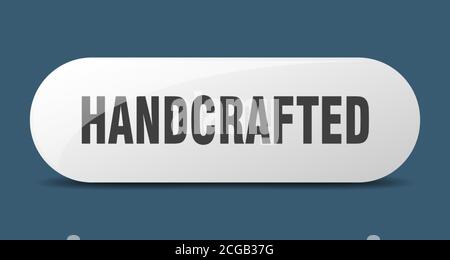 hand crafted button. rounded glass sign. sticker. banner Stock Vector ...