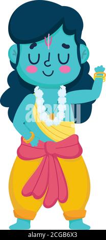 indian lord rama cartoon character traditional hinduism vector ...