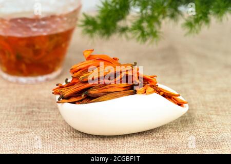 Lily flower tea Stock Photo - Alamy