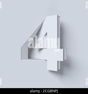 Cut out and rotated font 3d rendering number 2 Stock Photo - Alamy