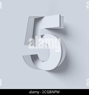 Cut out and rotated font 3d rendering number 6 Stock Photo - Alamy