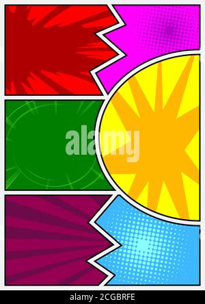 Colored empty comic page with halftone effect Vector Stock Vector Image ...