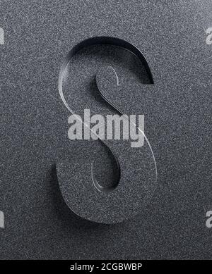Slanted 3d font engraved and extruded from the surface, letter A Stock ...