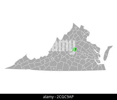 Map of Fluvanna in Virginia Stock Photo - Alamy