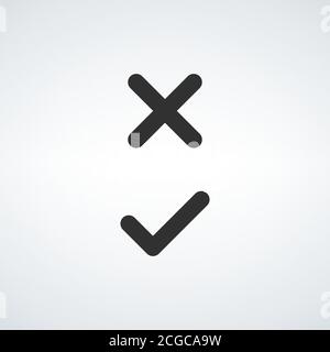 Right and Wrong symbols with True and False buttons black color. True ...