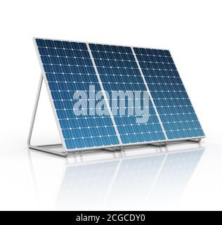 Solar panel isolated on white background Stock Photo - Alamy