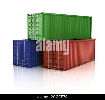 Containers. 3d rendering Stock Photo - Alamy