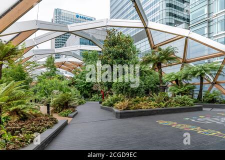 Canary Wharf tropical roof garden an oasis of calm above cross rail station designed by Sir ...