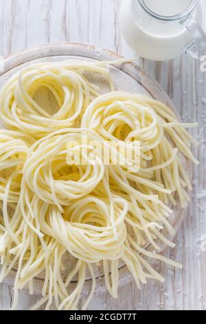 String cheese. Delicious cheese made from fresh cow's milk. Local name ...