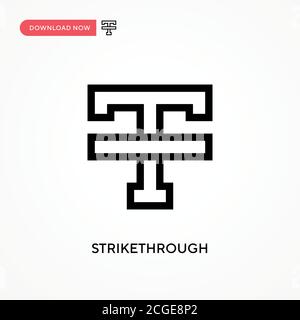Strikethrough Simple vector icon. Illustration symbol design template ...