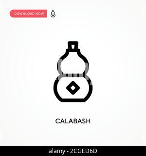 Calabash gourd with leaf vegetable icon, outline style vector ...