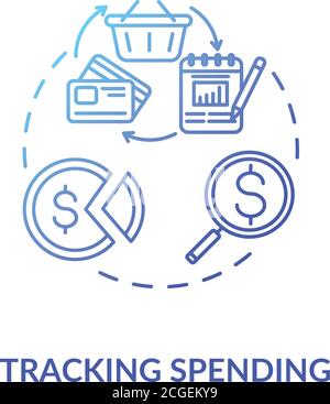 Budget spending icon, linear isolated illustration, thin line vector ...