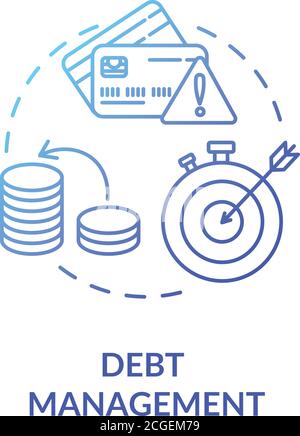 Debt management blue gradient concept icon Stock Vector Image & Art - Alamy