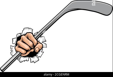 Hand holding Ice Hockey Stick Cartoon Stock Vector Image & Art - Alamy