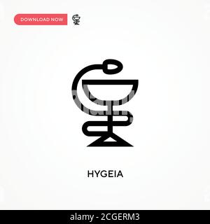Bowl of Hygeia icon. Pharmacy. Flat design, linear and color styles. Isolated vector ...