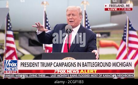 Freeland, Michigan, USA. 10th Sep, 2020. Screen grab of the Fox News ...
