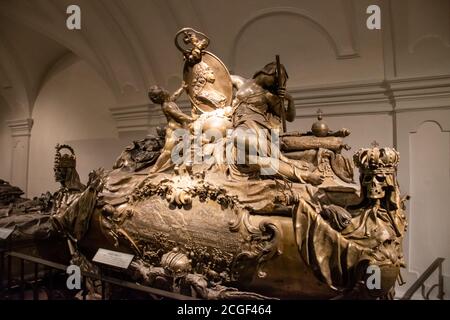 Emperor Charles VI sarcophagus at the Imperial Burial Vault, the ...