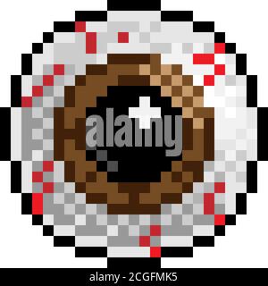 Eyeball pixel art. 8 bit Eye and blood. pixelated Halloween vector ...