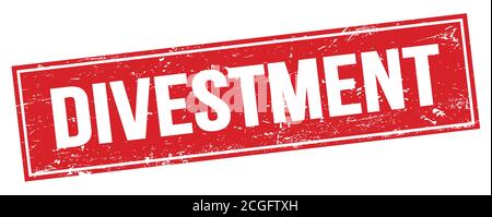 DIVESTMENT red grungy rectangle stamp sign Stock Photo - Alamy