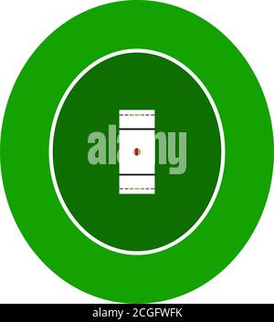 Flat Cricket Ground Pitch Vector Illustration Top view Cricket Ground ...