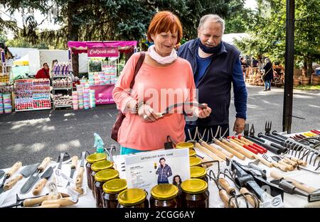 Visitors at Autumn Fair Garden of Bohemia in Litomerice, Czech Republic ...