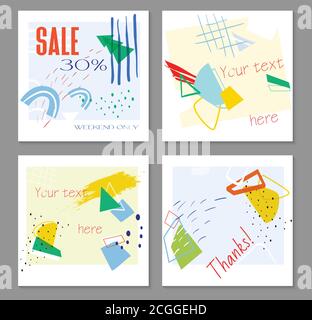 Colorful business card templates with flat Alpine houses and mountains ...