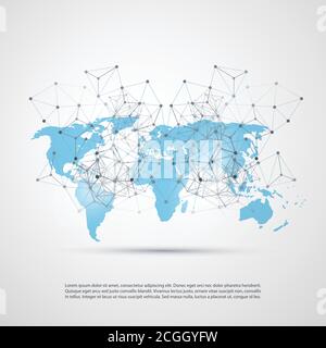 Cloud Computing and Networks with World Map - Abstract Global Digital ...