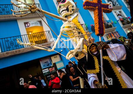 A giant Calaca figure, a Mexican icon representing the deceased, is ...