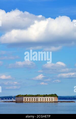 Fort Casco, Portland, Maine built by Wolfgang William Romer; map by ...