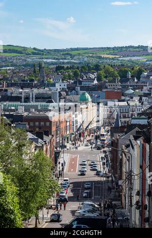 Cork city, Ireland - 16th May 2017: View of downtown Cork city centre ...